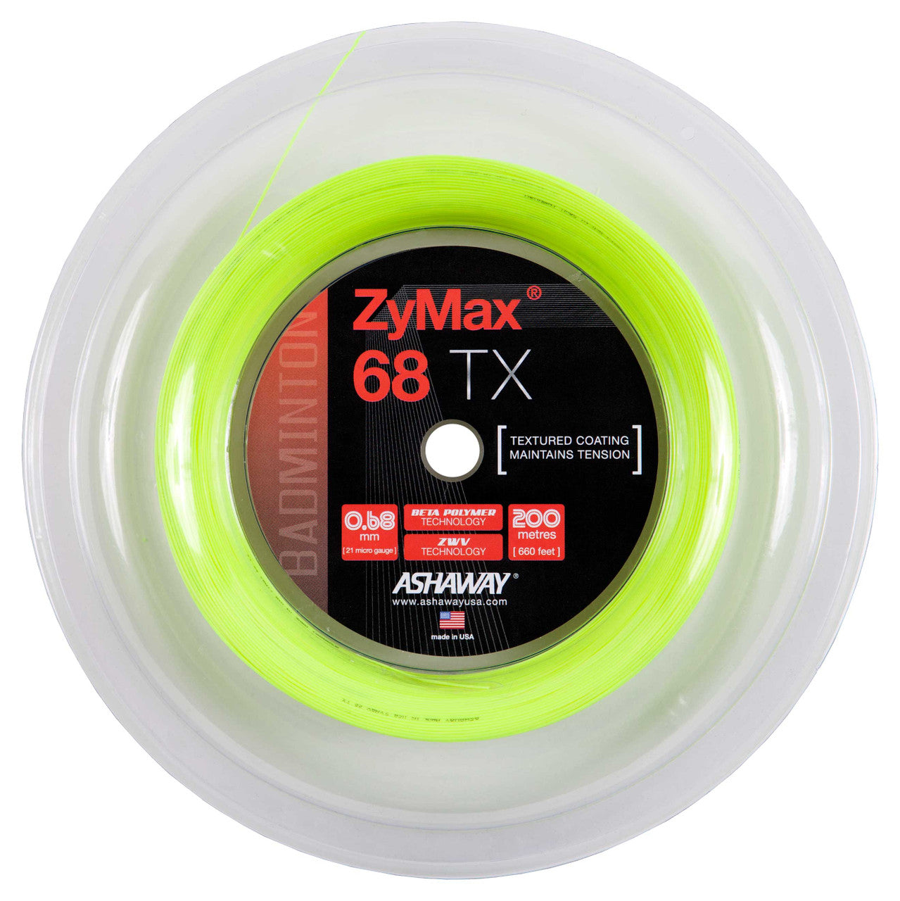 Ashaway ZyMax 68 TX 0.68mm Badminton 200M Reel – Smash Gear
